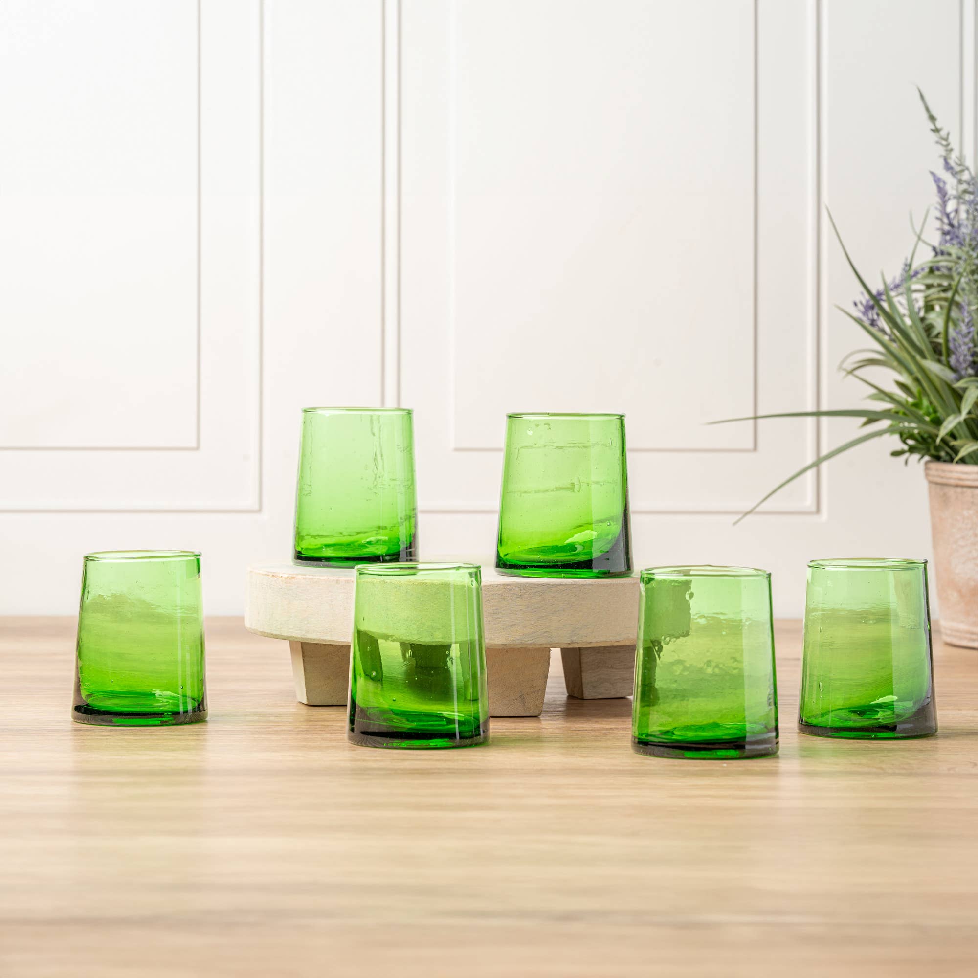 Verve Culture - Moroccan Cone Glassware Small - Green | The Forest Store