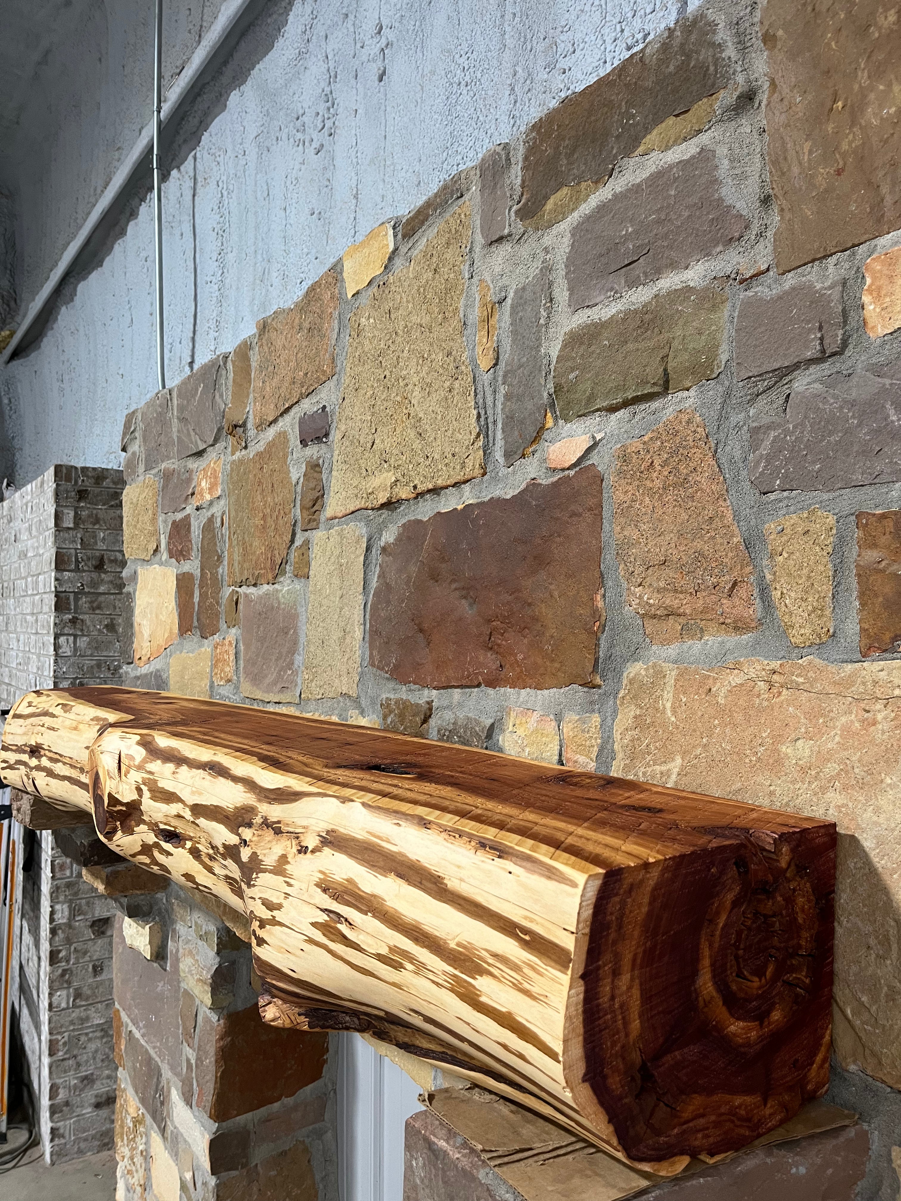Live Edge Cedar Fireplace Mantel | The Forest Store
