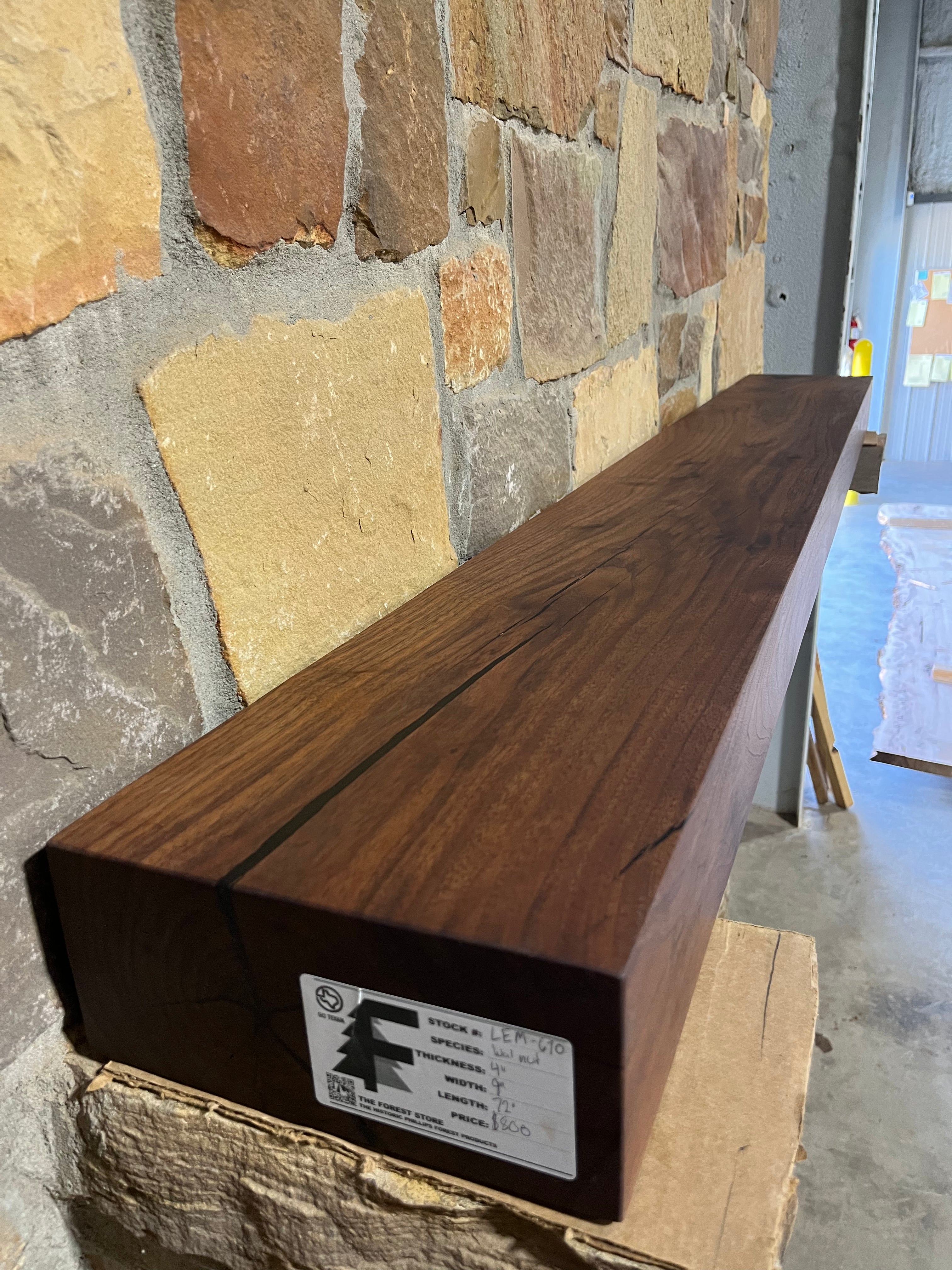 Live Edge Walnut Fireplace Mantel | The Forest Store