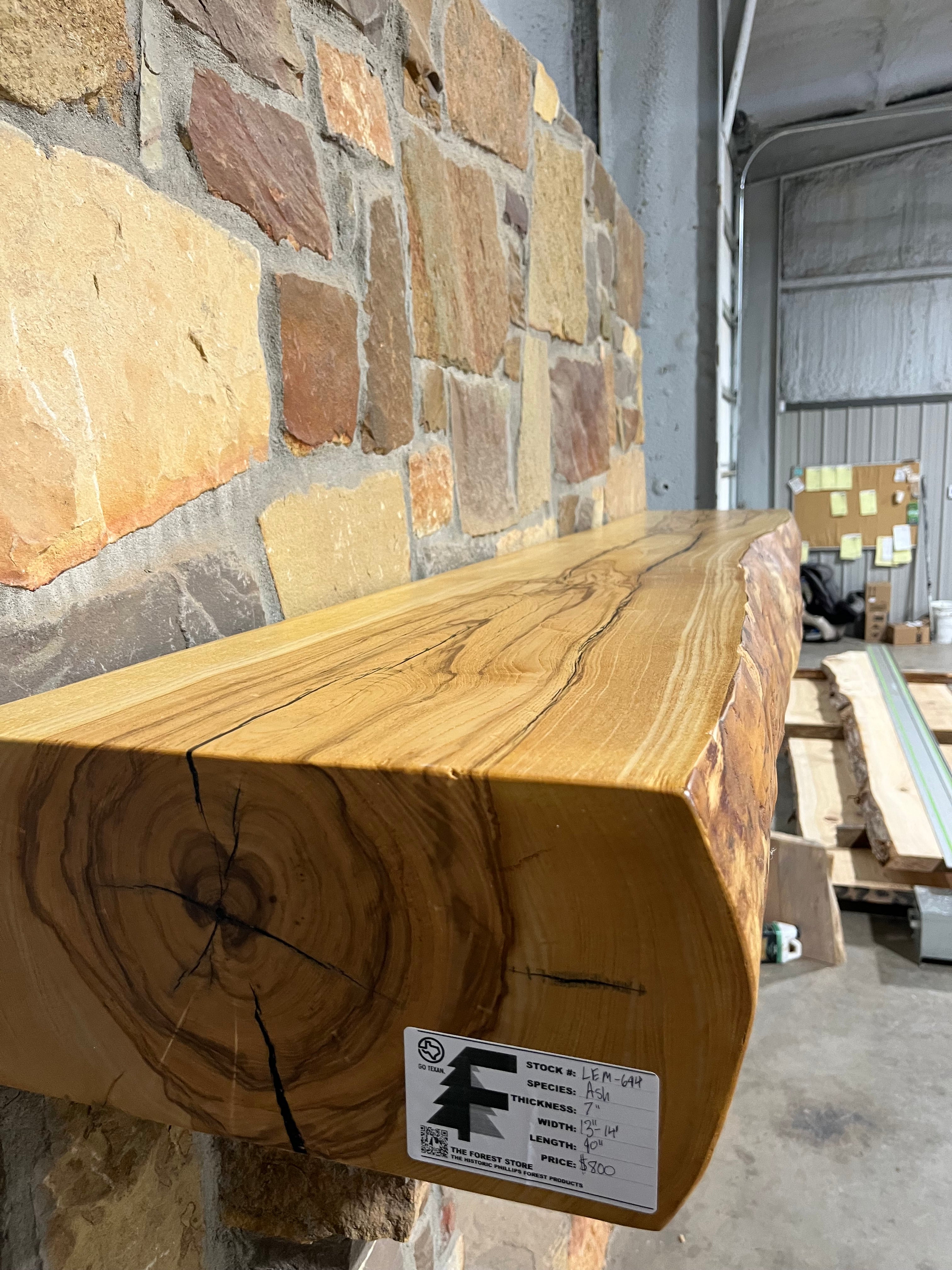 Live Edge Ash Fireplace Mantel | The Forest Store