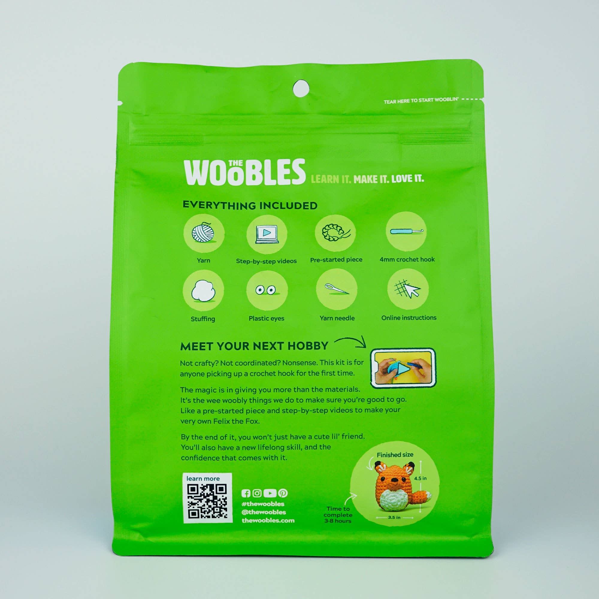 The Woobles - Felix the Fox Beginner Crochet Kit | The Forest Store