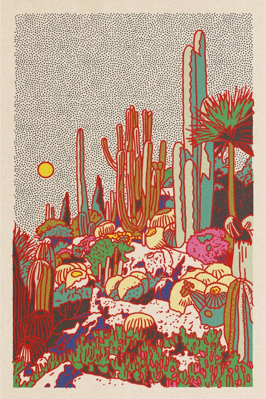 Caroline Clark - Cactus Planet #1 24"x36" Print | The Forest Store