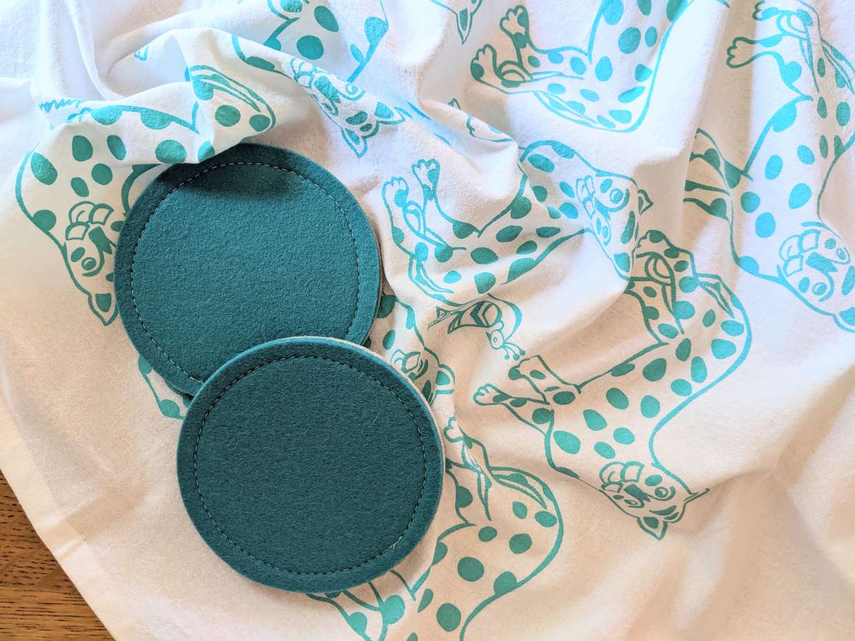 Foxly Handmade Wool Coaster- Blue - Set of 4 | The Forest Store